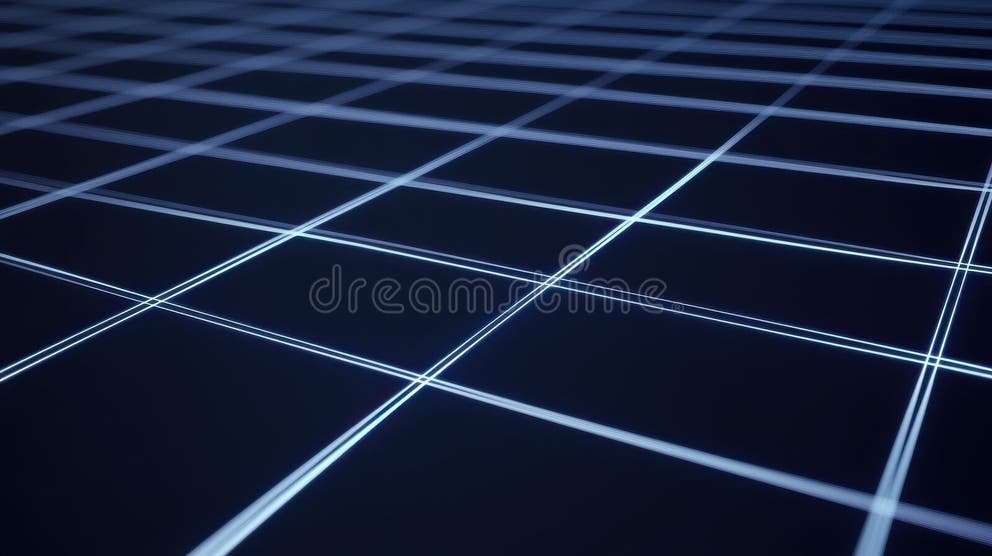 Minimalistic Tech Grid Pattern in Top View on Navy with Open Space for ...