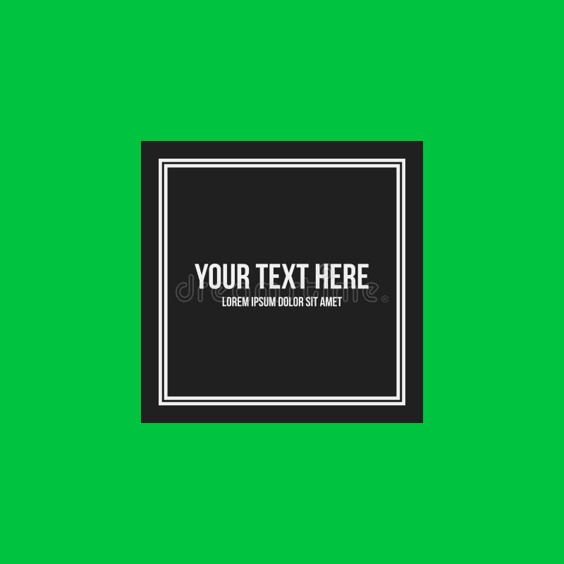 Minimalistic Text Frame on Bright Green Background Stock Vector ...