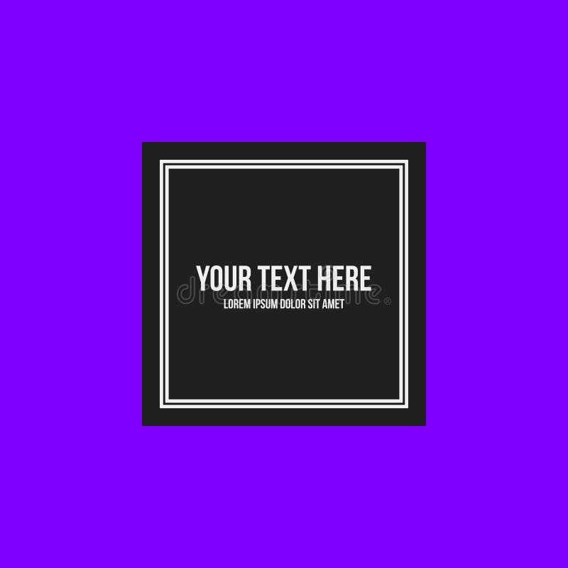Minimalistic Text Frame on Bright Violet Background Stock Vector ...