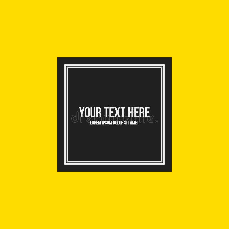 Minimalistic Text Frame on Bright Yellow Background Stock Vector ...