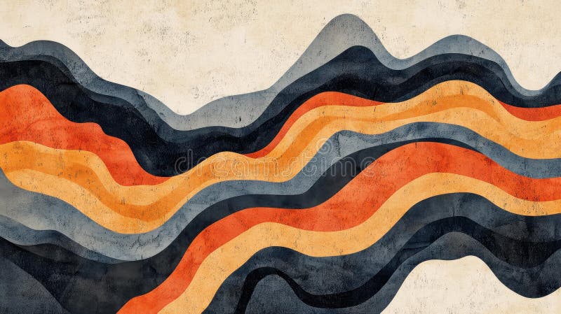 A Minimalistic Topographic Map Featuring Bold Black Lines and Soft ...