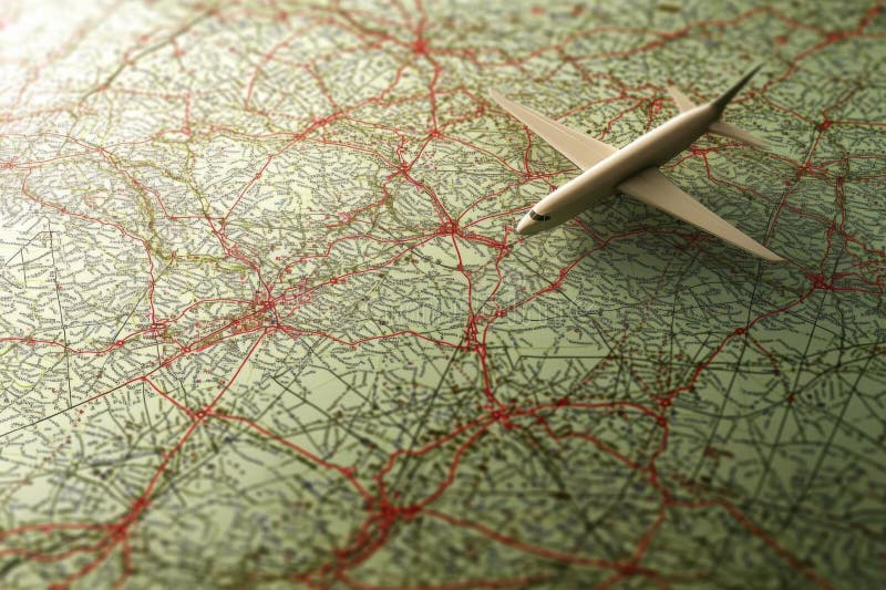 Minimalistic Travel Concept with Airplane on Map Design for Wanderlust ...