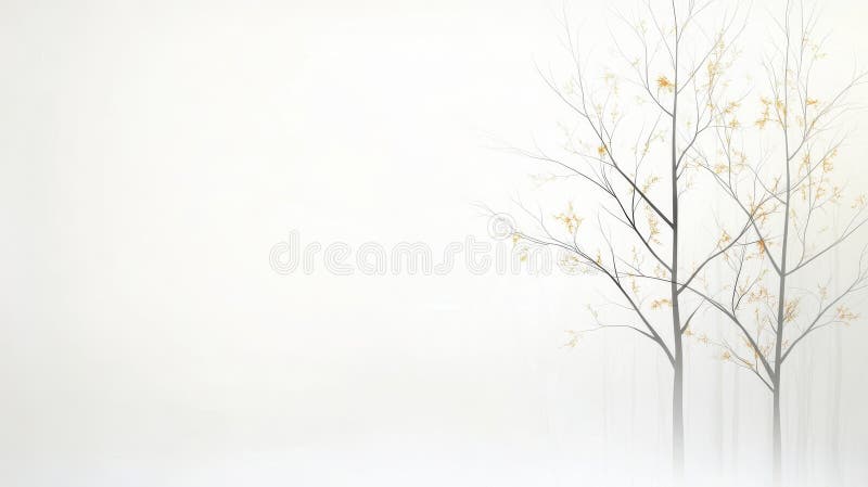 Minimalistic Tree Illustration with Delicate Branches and Soft Colors ...