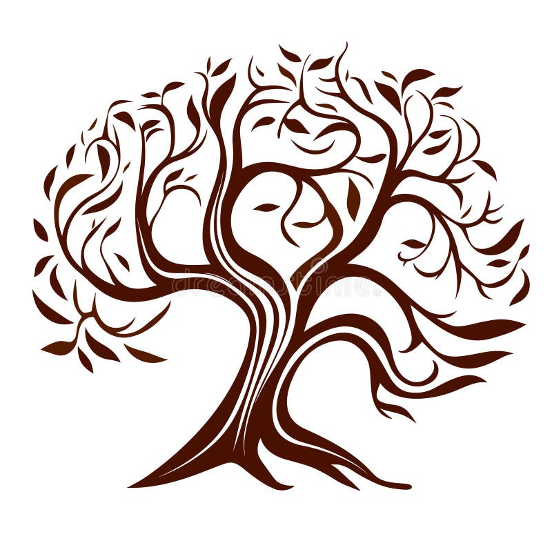 Minimalistic Tree Silhouette in Vector Art Style Stock Illustration ...