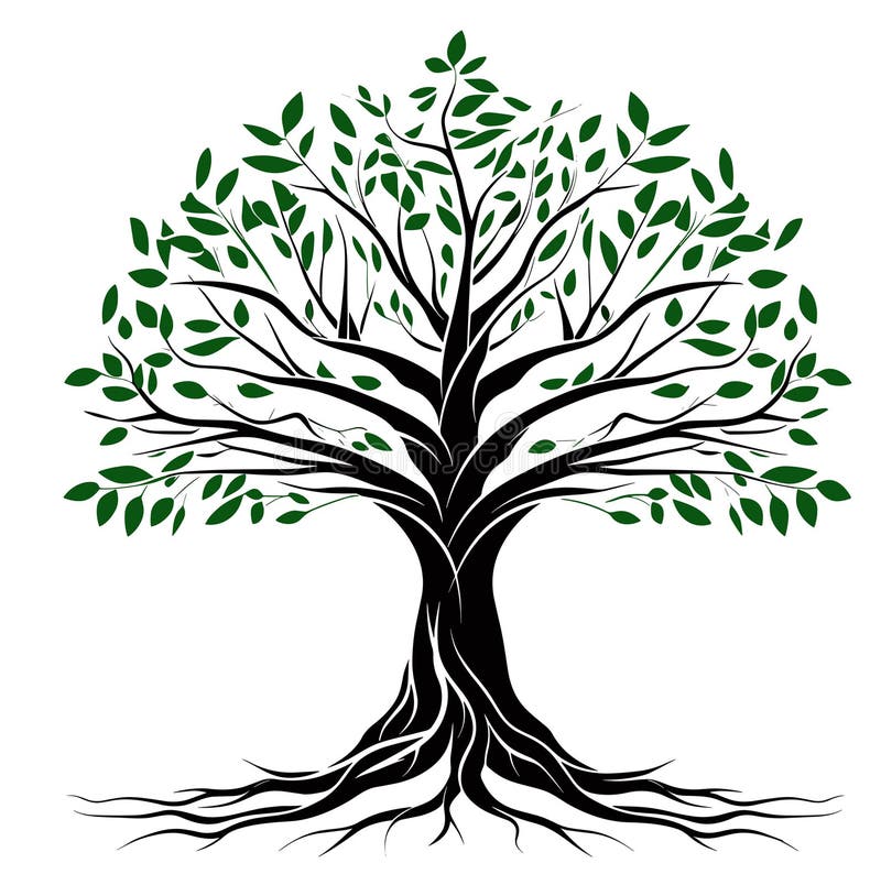 Minimalistic Tree Silhouette in Vector Art Style Stock Illustration ...