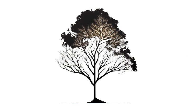 Minimalistic Tree on a White Background, Generative AI. Stock ...