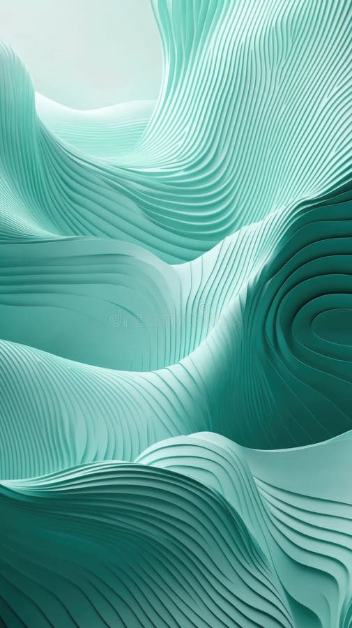 Minimalistic Turquoise Abstract Waves with Soft Gradients for a Sleek ...