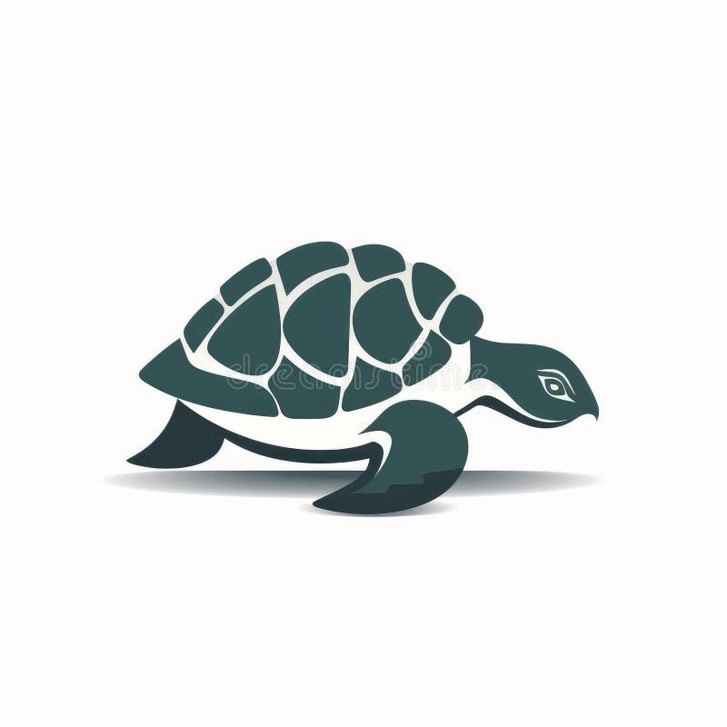 Minimalistic Turtle Logo in 2d Vector Icon Style Stock Illustration ...