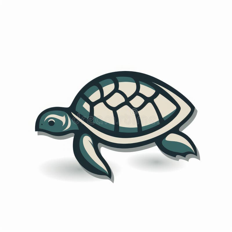 Minimalistic Turtle Logo in 2d Vector Icon Style Stock Illustration ...