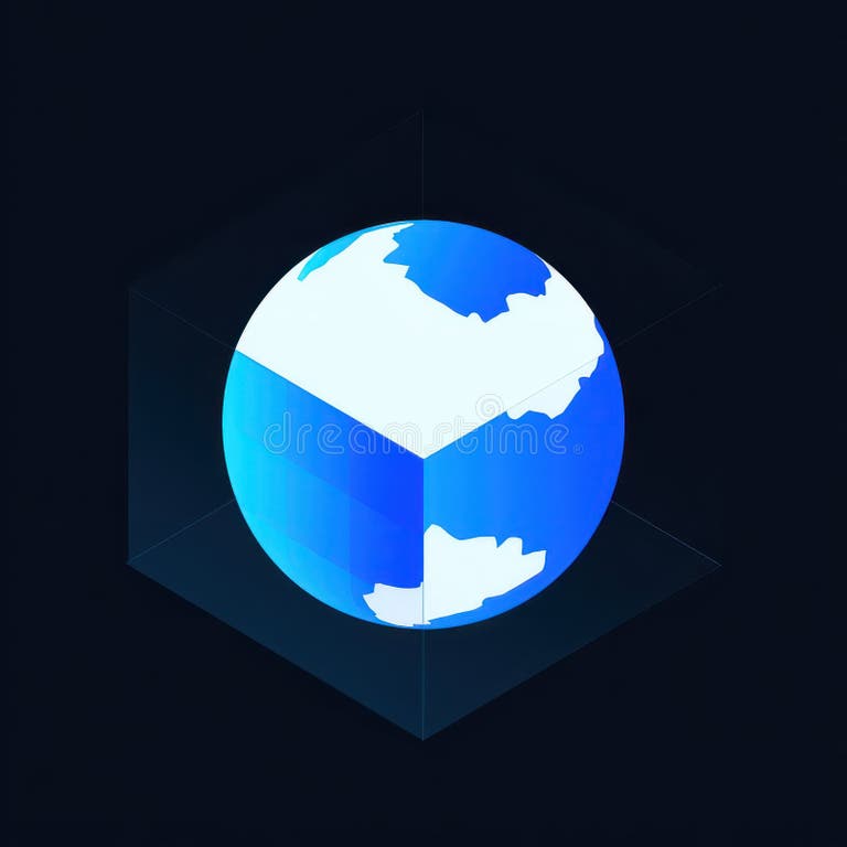 Minimalistic User Interface Component Library, Isometric Simple Globe ...