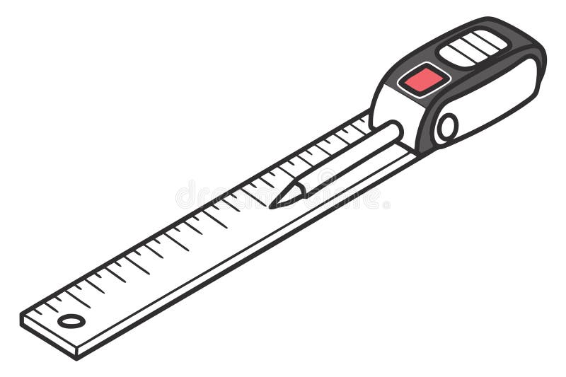 Minimalistic Vector Art of a Ruler Paired with a Screwdriver, Ideal for ...