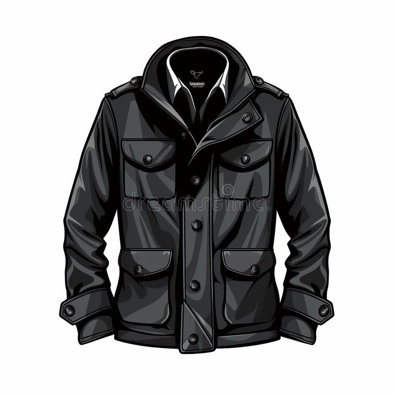 Minimalistic Vector Black Leather Jacket Icon on White Background Stock ...