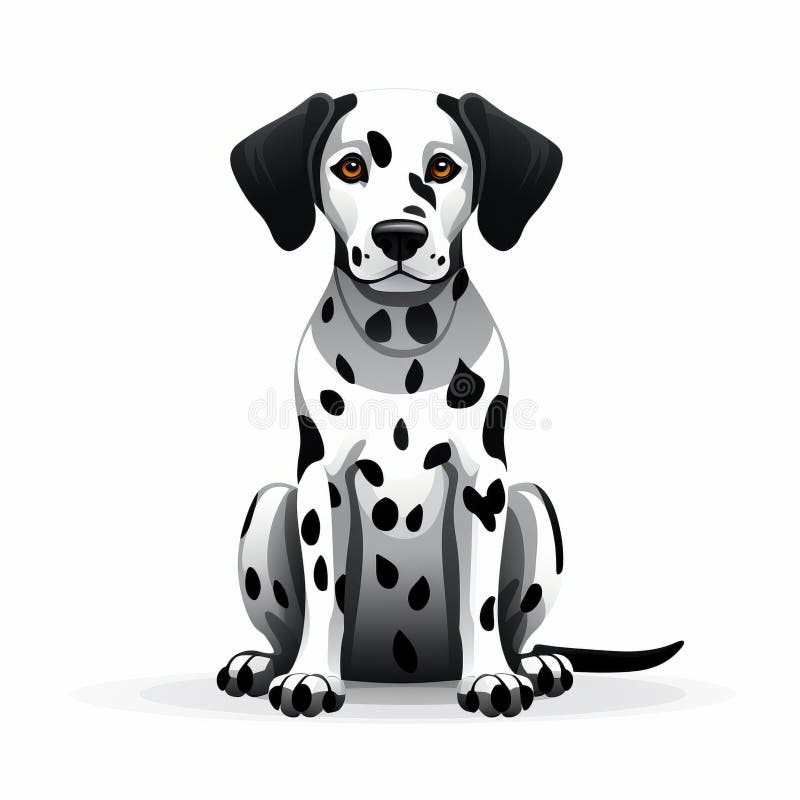 Dalmatian Cartoon Puppy 3d Pixar Style Dog Baby on White Background ...