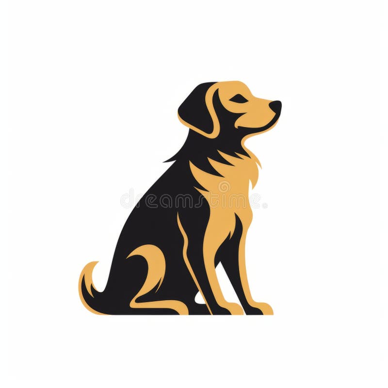 Golden Dog Logo Silhouette - Unique Graphic Illustration Stock ...