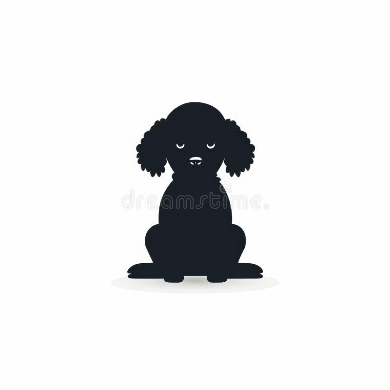 Flat Black Dog Poodle Icon Design Vector Illustration Stock Illustration - Illustration of sense ...