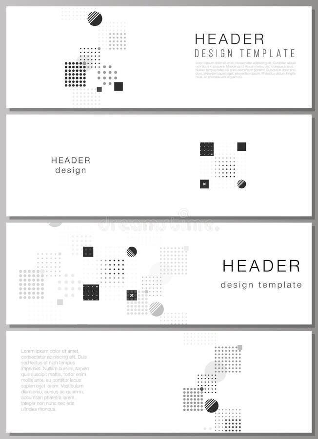 The Minimalistic Vector Illustration of the Editable Layout of Headers ...