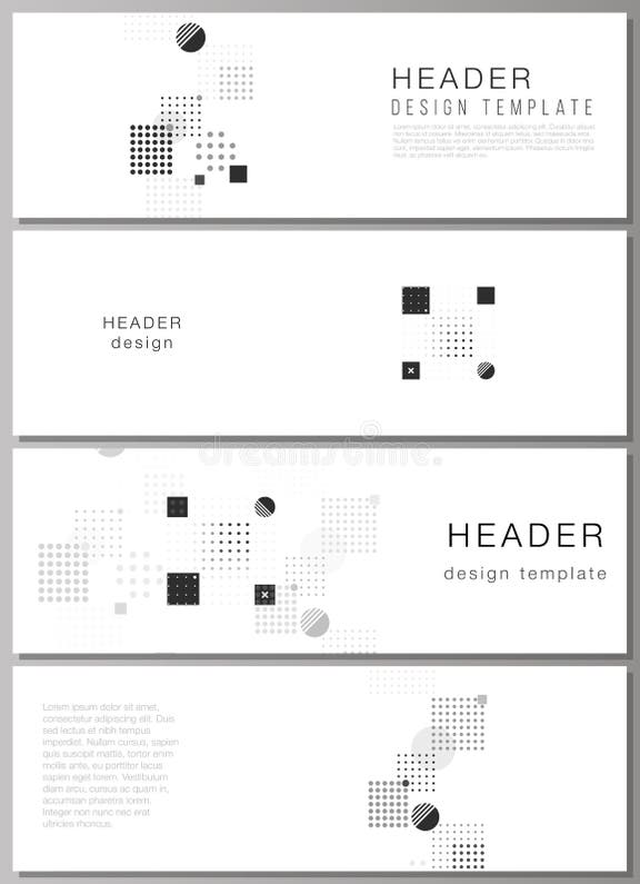 The Minimalistic Vector Illustration of the Editable Layout of Headers ...