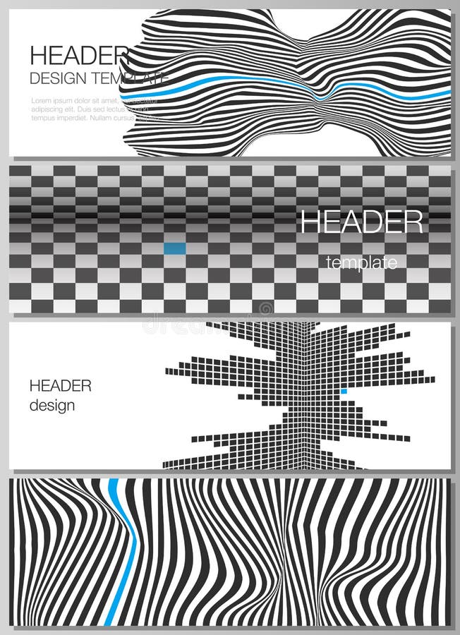 The Minimalistic Vector Illustration of the Editable Layout of Headers ...