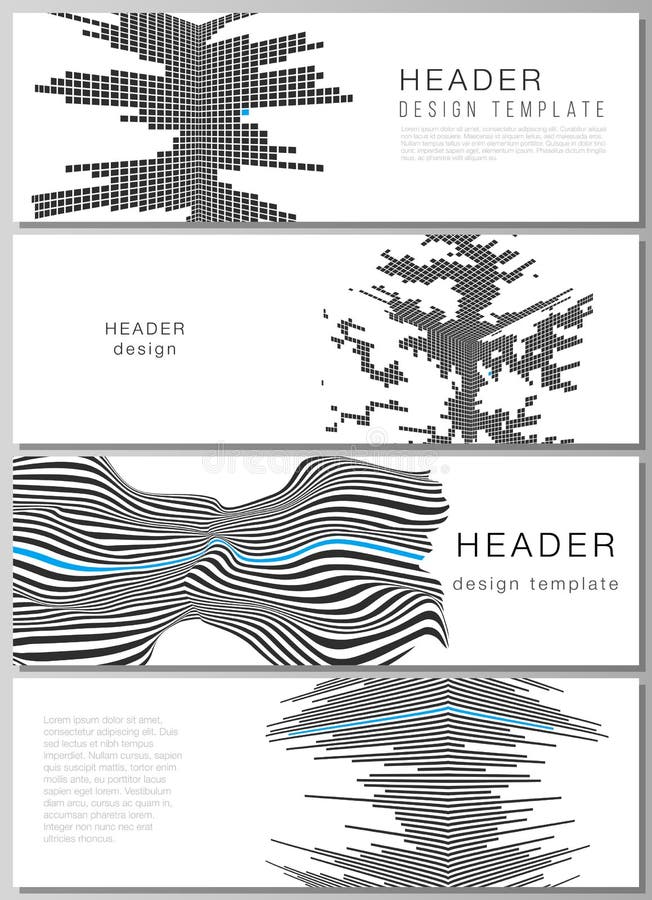 The Minimalistic Vector Illustration of the Editable Layout of Headers ...