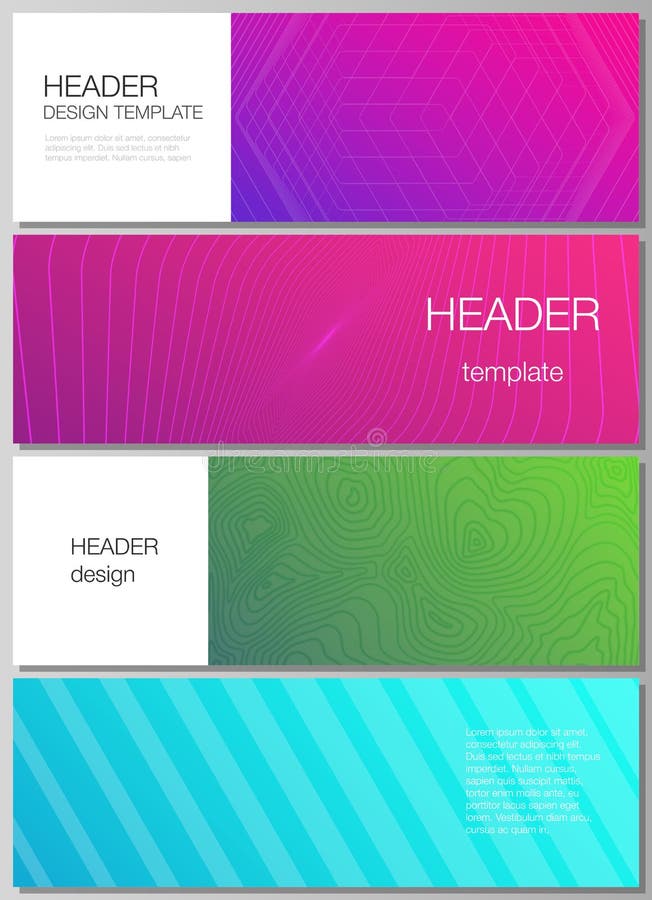 The Minimalistic Vector Illustration of the Editable Layout of Headers ...