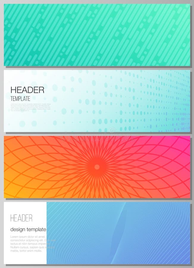 The Minimalistic Vector Illustration of the Editable Layout of Headers ...