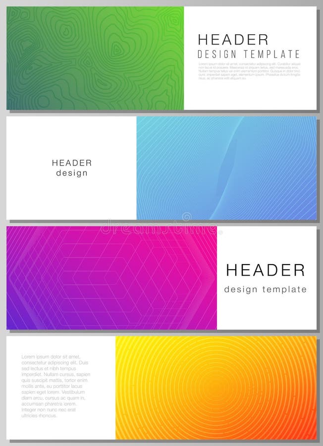 The Minimalistic Vector Illustration of the Editable Layout of Headers ...