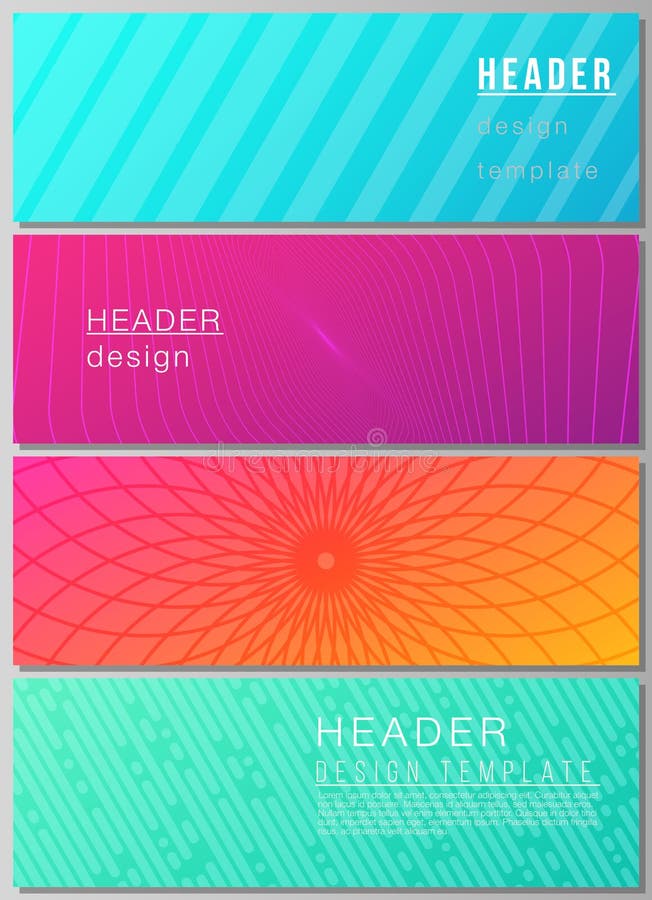 The Minimalistic Vector Illustration of the Editable Layout of Headers ...