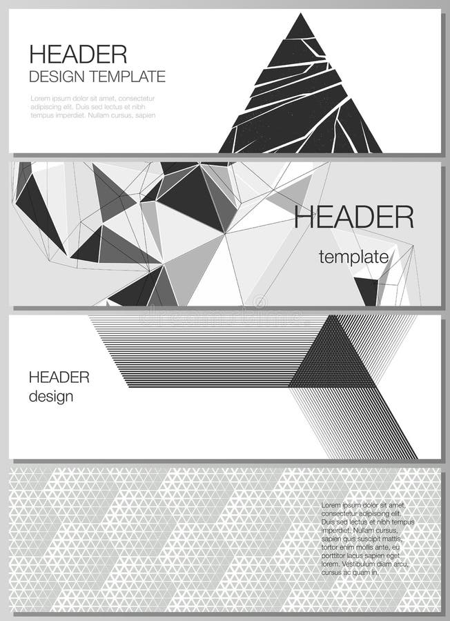 The Minimalistic Vector Illustration of the Editable Layout of Headers ...