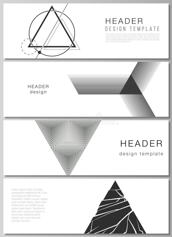The Minimalistic Vector Illustration of the Editable Layout of Headers ...