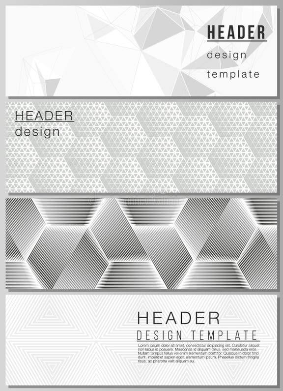 The Minimalistic Vector Illustration of the Editable Layout of Headers ...