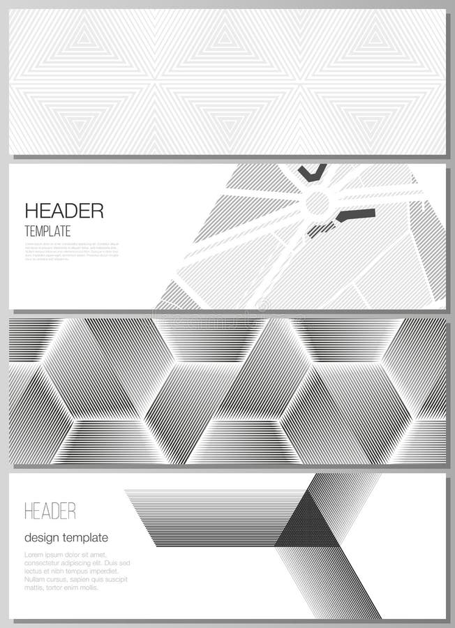The Minimalistic Vector Illustration of the Editable Layout of Headers ...