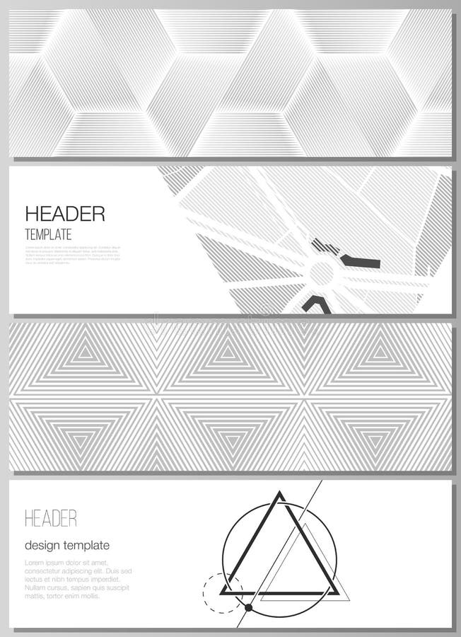 The Minimalistic Vector Illustration of the Editable Layout of Headers ...