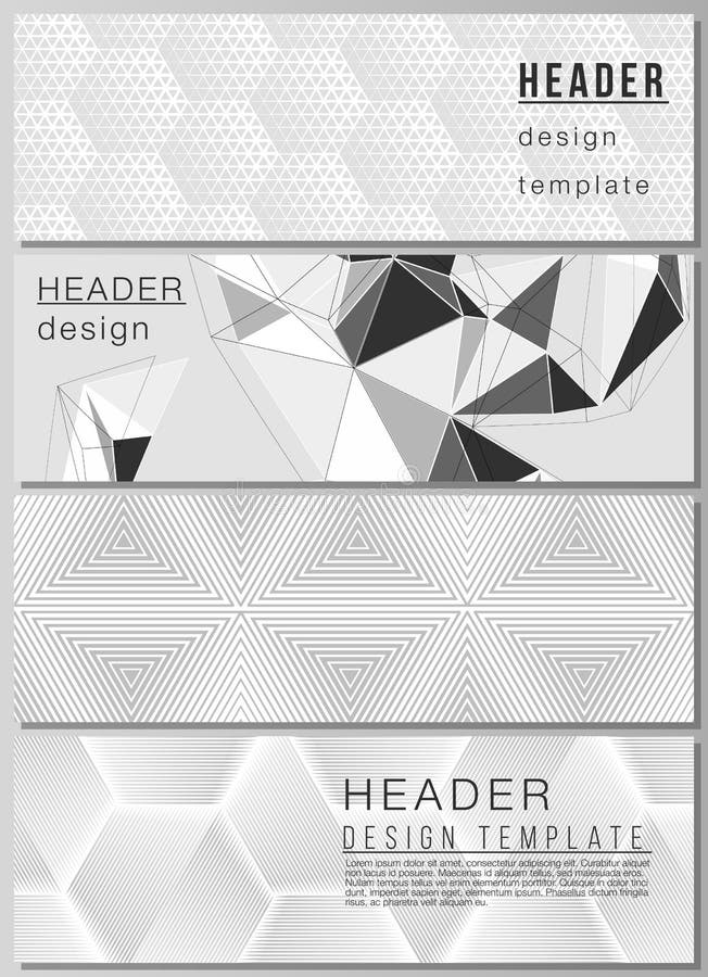 The Minimalistic Vector Illustration of the Editable Layout of Headers ...