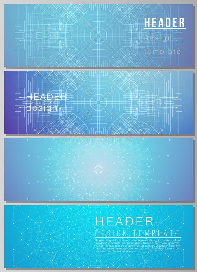 The Minimalistic Vector Illustration of the Editable Layout of Headers ...