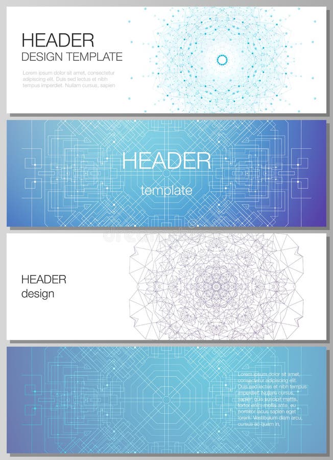 The Minimalistic Vector Illustration of the Editable Layout of Headers ...