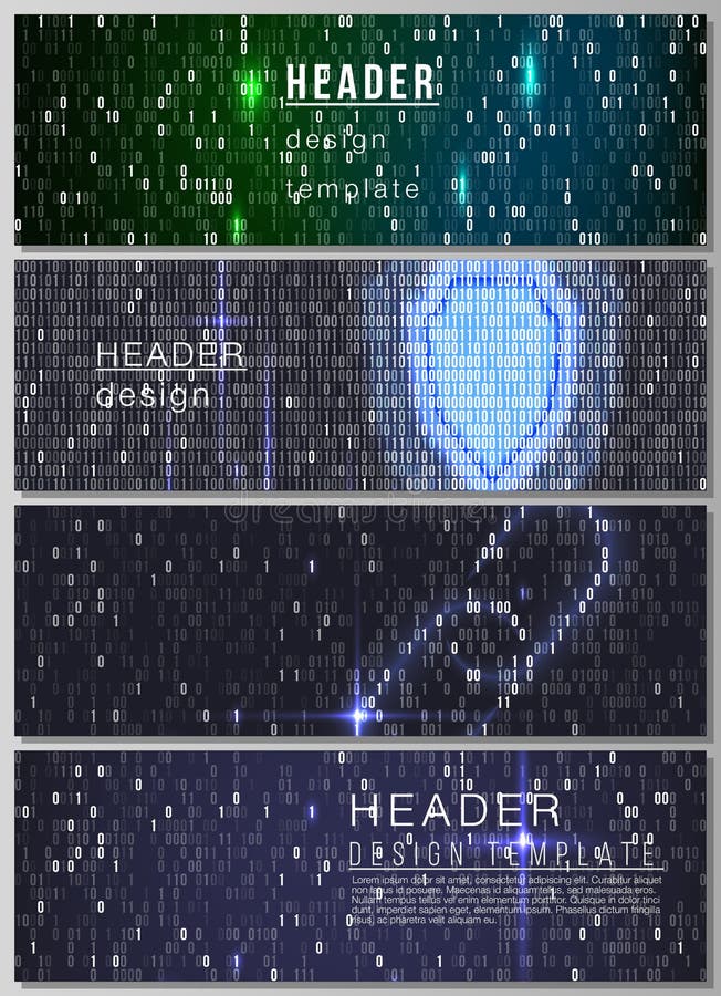 Binary Code Vector Horizontal Stock Illustrations – 393 Binary Code ...