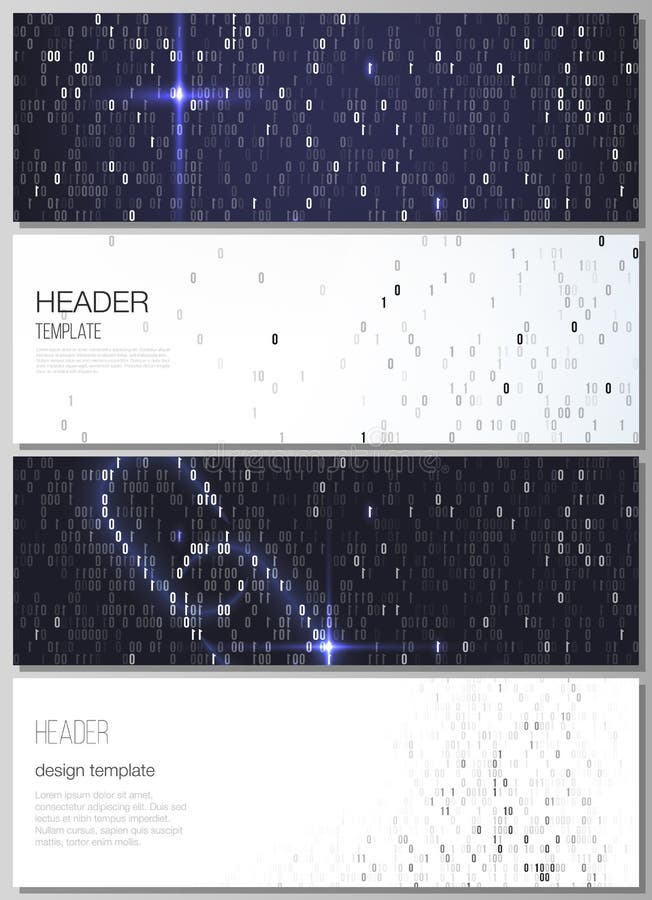 Binary Code Vector Horizontal Stock Illustrations – 393 Binary Code ...