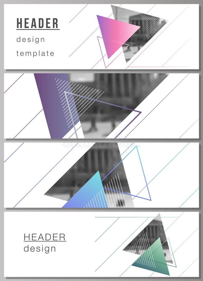 The Minimalistic Vector Illustration of the Editable Layout of Headers ...