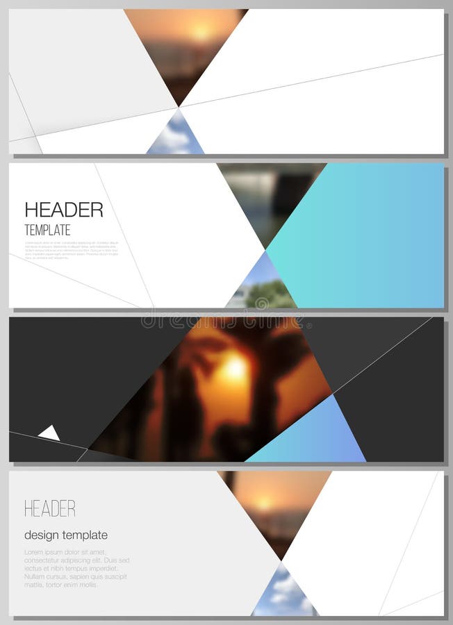 The Minimalistic Vector Illustration of the Editable Layout of Headers ...