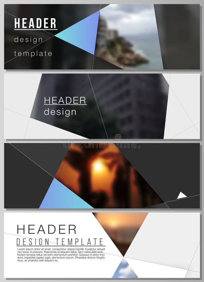 The Minimalistic Vector Illustration of the Editable Layout of Headers ...
