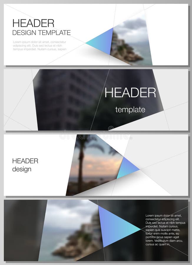 The Minimalistic Vector Illustration of the Editable Layout of Headers ...