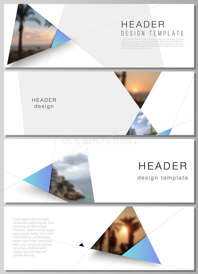 The Minimalistic Vector Illustration of the Editable Layout of Headers ...