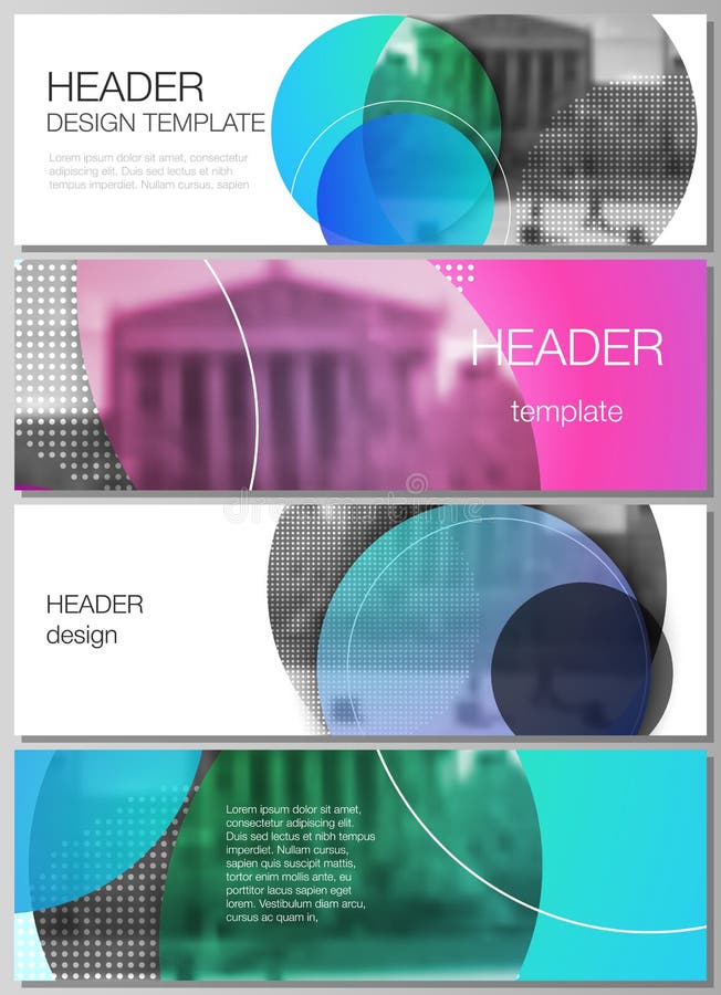 The Minimalistic Vector Illustration of the Editable Layout of Headers ...