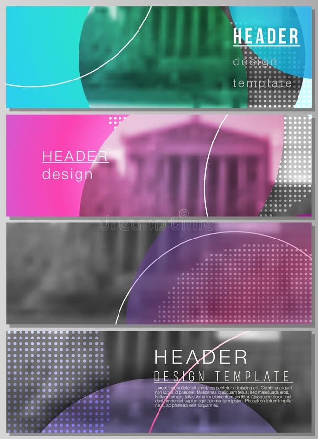 The Minimalistic Vector Illustration of the Editable Layout of Headers ...