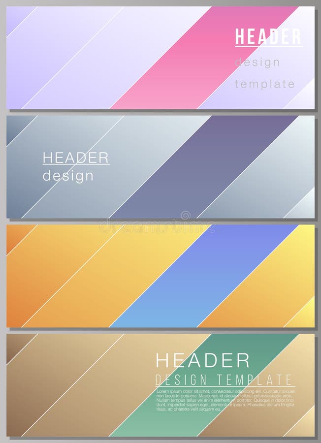 The Minimalistic Vector Illustration of the Editable Layout of Headers ...