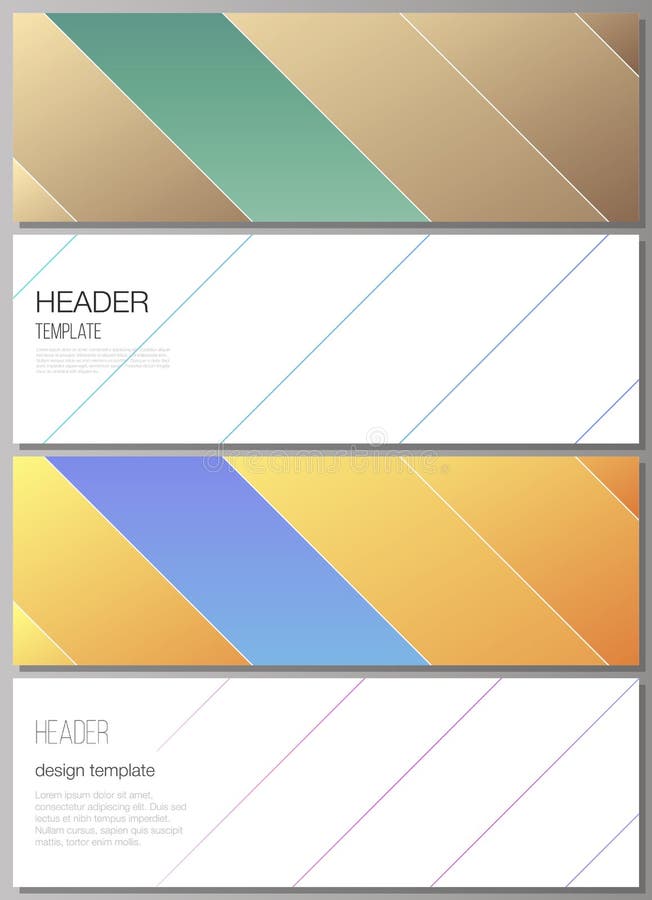 The Minimalistic Vector Illustration of the Editable Layout of Headers ...