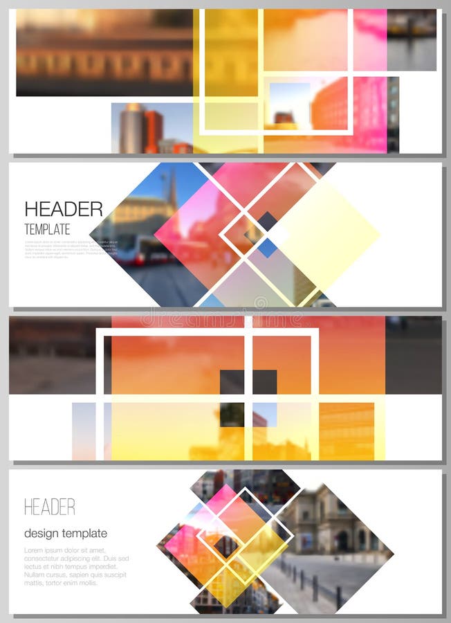 The Minimalistic Vector Illustration of the Editable Layout of Headers ...