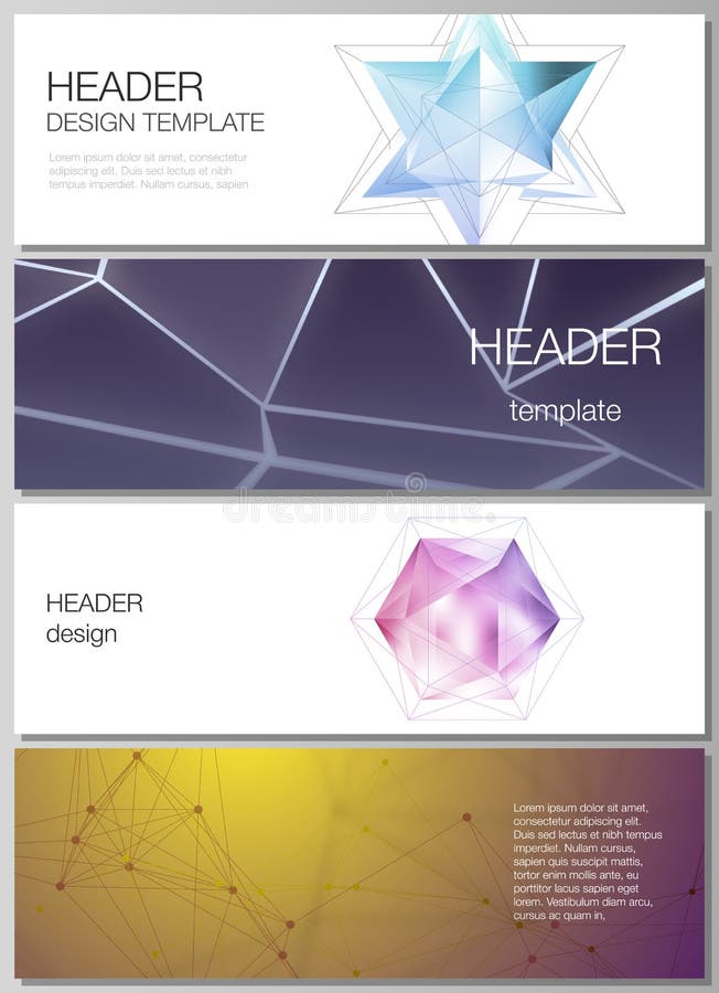 The Minimalistic Vector Illustration of the Editable Layout of Headers ...