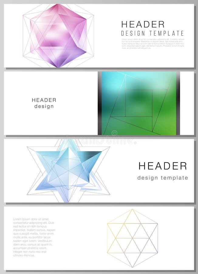 The Minimalistic Vector Illustration of the Editable Layout of Headers ...