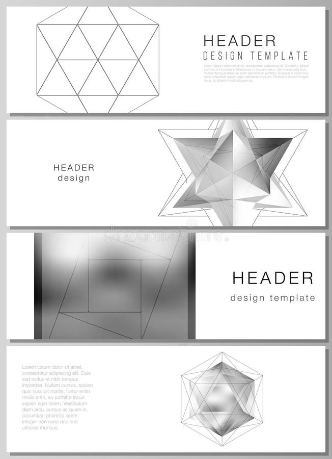 The Minimalistic Vector Illustration of the Editable Layout of Headers ...